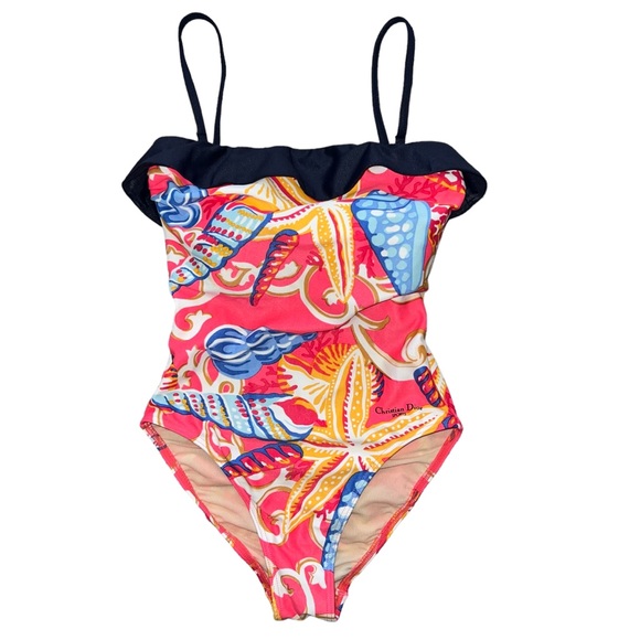 Dior | Swim | Auth Vtg Christian Dior Sports One Piece Sea Shell Coral ...